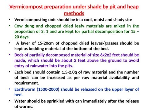 Vermicomposting Preparation And Its Importance Pptx