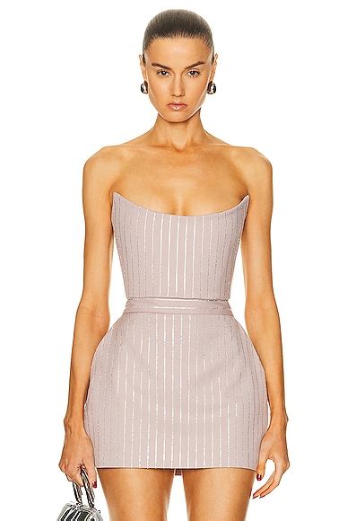 Miaou Leia Corset In Green Checkered Fwrd
