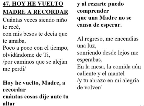 47 Hoy He Vuelto Madre A Recordar Catequesis De El Limón