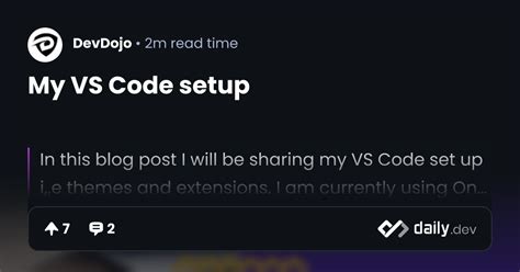 My Vs Code Setup Dailydev