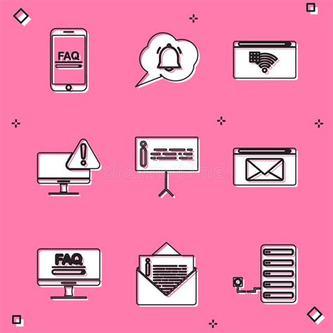 Set Mobile With Faq Information Speech Bubble Chat Notification No Internet Connection