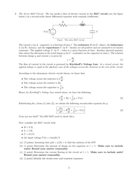 Solved The Series RLC Circuit We Can Model A Flow Of Chegg