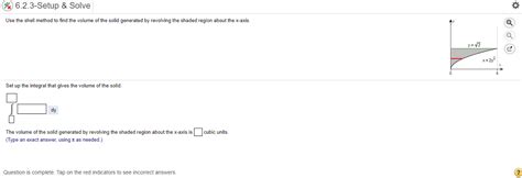 Solved 623 Setup And Solve 0 Use The Shell Method To Find