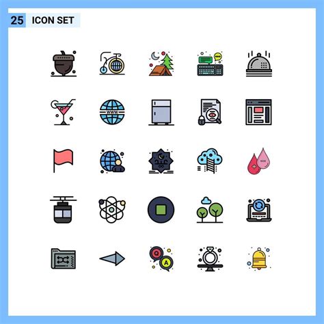 Universal Icon Symbols Group Of 25 Modern Filled Line Flat Colors Of Celebration Keyboard