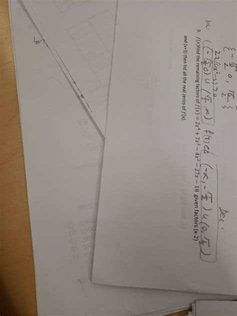 solved bec 9 f x find the remaining factors of f x 2x