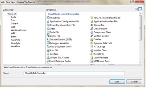 Closable Tab Control In WPF