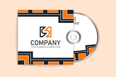 검은색과 노란색의 미니멀한 기업 Cd 표지 및 라벨 디자인 프리미엄 벡터