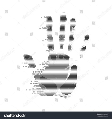 Concept Cyber Security Biometrics Shape Handprint เวกเตอร์สต็อก ปลอดค่าลิขสิทธิ์ 707980459