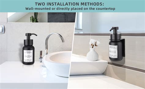 Nobtou Black Glass Soap Dispenser Wall Mount For Bathroom