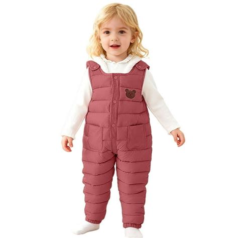 Utlike Girls Pants Thermal Pants With Detachable Suspenders Winter