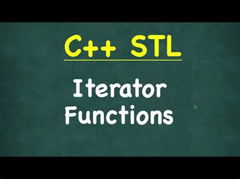 Iterators Functions C STL Standard Template Library Important Iterator Functions YouTube