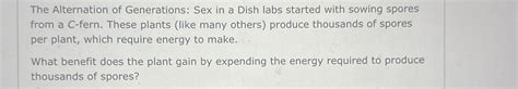 Solved The Alternation Of Generations Sex In A Dish Labs