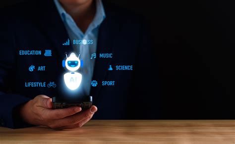 Ai 학습 및 인공 지능 개념 일상 생활에서의 Ai 기술 기술 및 사람 개념 남자는 Ai를 사용하여 작업 비즈니스 현대 기술 인터넷 및 네트워킹 개념을 돕습니다 Stem