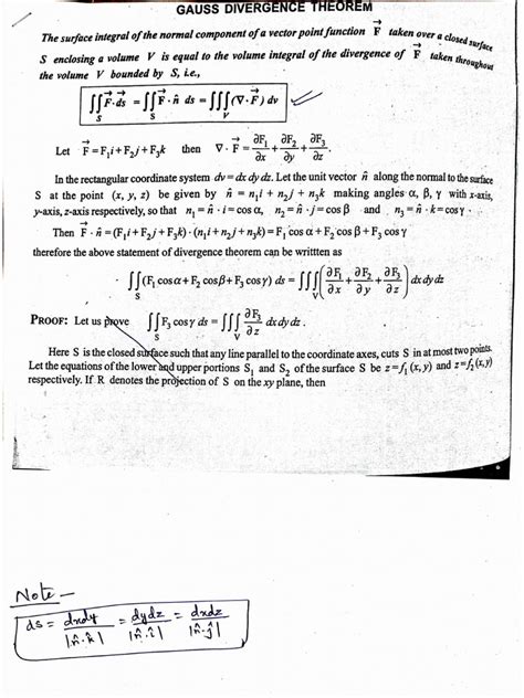 Gauss Divergence Theorem Mth Pdf