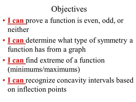 Tuesday Evaluate These Two Functions Function Characteristics Even Vs