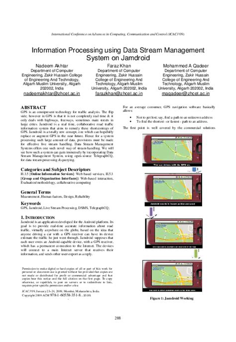 Pdf Information Processing Using Data Stream Management System On