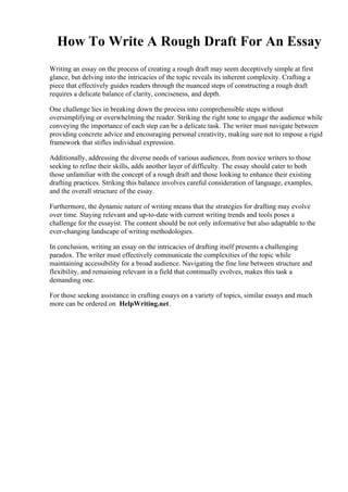 How To Write A Rough Draft For An Essay PDF