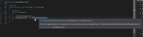 C Parameter For Navigation Service Inavigationservice Stack Overflow