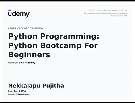 pujitha nekkalapu on linkedin python programming udemy techskills learningjourney