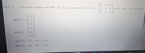 solved let l v→v ﻿be a linear mapping and let