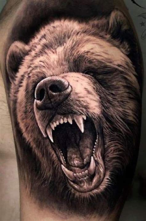 Grizzly Bear Chest Tattoo
