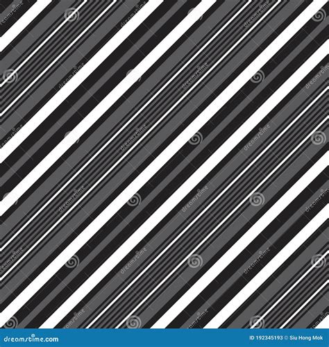 Black And White Stripe Seamless Pattern Background In Diagonal Style Stock Vector Illustration