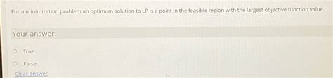 Solved For A Minimization Problem An Optimum Solution To Lp
