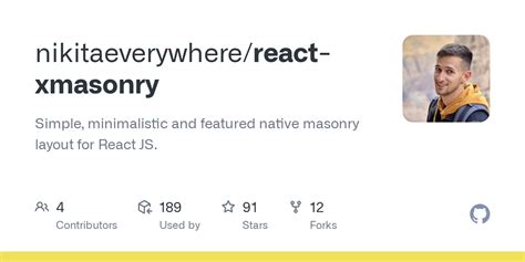 Github Nikitaeverywhere React Xmasonry Simple Minimalistic And Featured Native Masonry