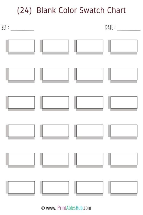 Free Printable Blank Color Swatch Chart Template PDF Printables Hub