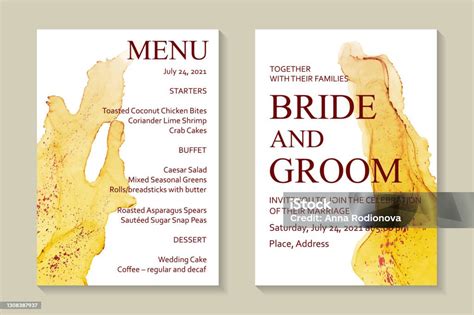 노란색 수채화 파 또는 흰색에 구리와 알코올 잉크 스타일의 유체 예술결혼식 초대장 0명에 대한 스톡 벡터 아트 및 기타 이미지 0명 Rsvp 개념 Istock