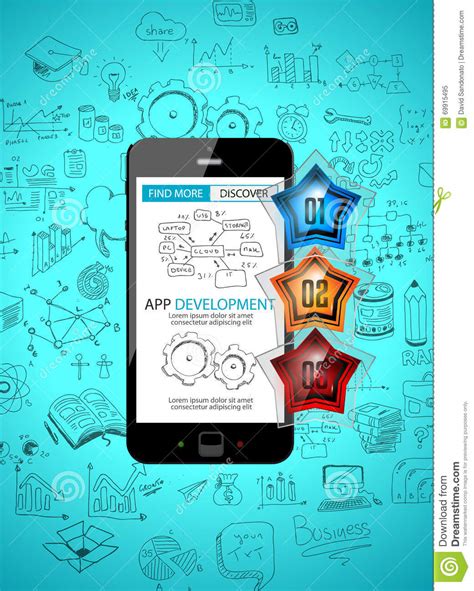 Infographics Complex Layout With Option Buttons And Hand Drawn Sketches Stock Vector