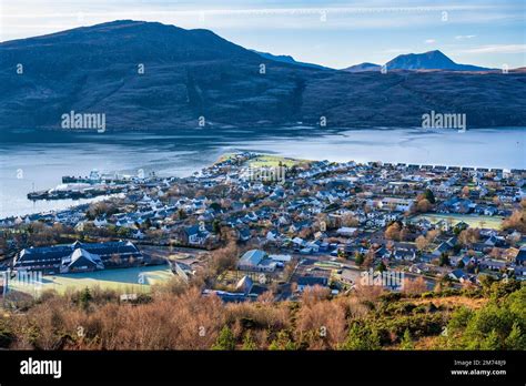 Ullapool Town And Waterfront From Ullapool Hill Meall Mor Ullapool