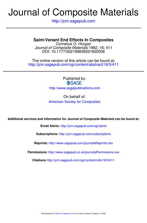 Pdf Saint Venant End Effects In Composites