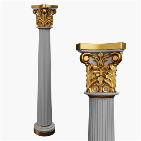 Ionic Column Capital 194328 3d Model Download 3d Model Ionic Column