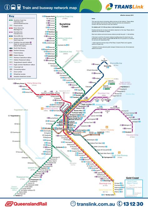 Transit Maps Official Map Translink Bus And Rail Network Brisbane And South East Queensland