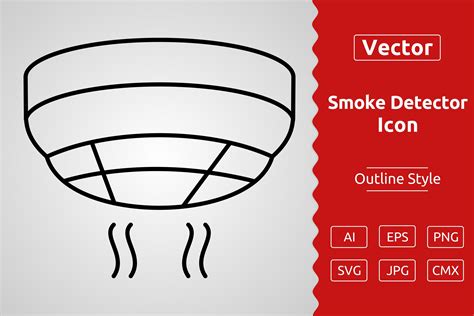 Vector Smoke Detector Outline Icon Graphic By Muhammad Atiq Creative Fabrica