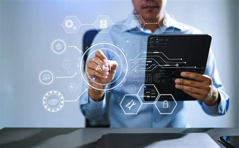 Api Application Programming Interface Woman Using Laptop Tablet And