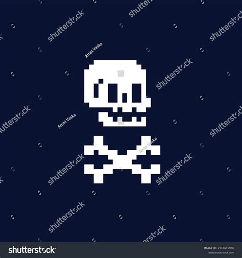 Bit Pixel Skull Vector Illustration Stock Vector Royalty Free Shutterstock