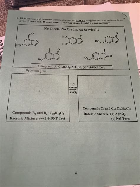 solved fill in the boxes with the correct chemical