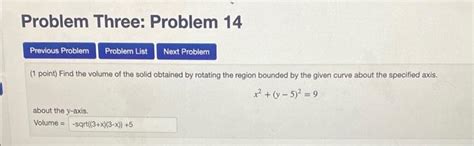 Solved Problem Three Problem 14 1 Point Find The Volume