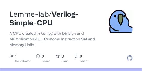 Github Lemme Labverilog Simple Cpu A Cpu Created In Verilog With