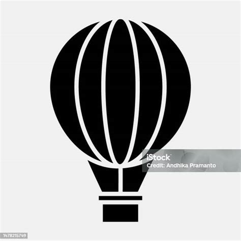 아이콘 뜨거운 공기 풍선 교통 요소 글리프 스타일의 아이콘입니다 인쇄물 포스터 로고 간판 광고 등에 좋습니다 공휴일에 대한 스톡 벡터 아트 및 기타 이미지 Istock