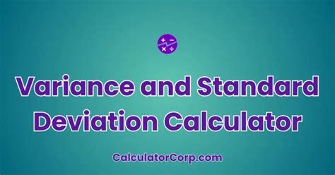 Variance And Standard Deviation Calculator | Analyze Data Spread