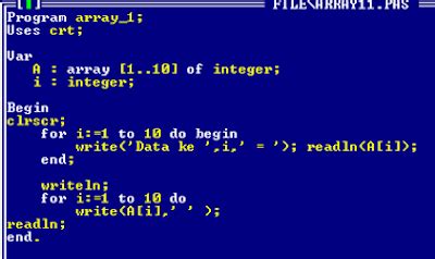 Contoh Program Array Dimensi Terlengkap