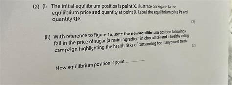 Solved (a) (i) ﻿The initial equilibrium position is point x. | Chegg.com