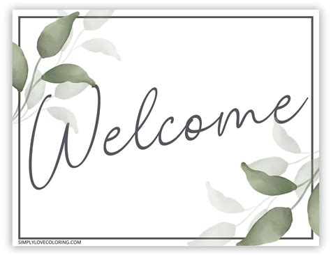 Printable Welcome Sign Free Pdf Download Simply Love Coloring