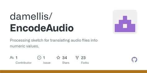 GitHub Damellis EncodeAudio Processing Sketch For Translating Audio Files Into Numeric Values