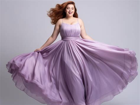 premium photo plus size woman in emotional dynamic pose