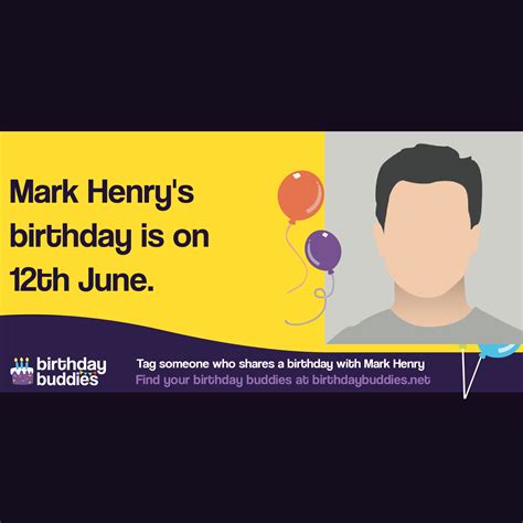 Mark Henrys Birthday Is 12th June 1968