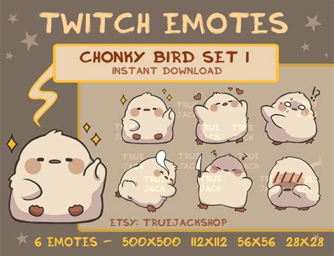Chonky Bird Twitchdiscord Emotes Pack 1a By 0thetruejack0 On Deviantart